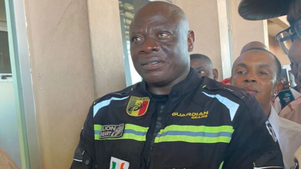 London to Lagos biker Kunle Adeyanju fuels motorcycle for first time in ...