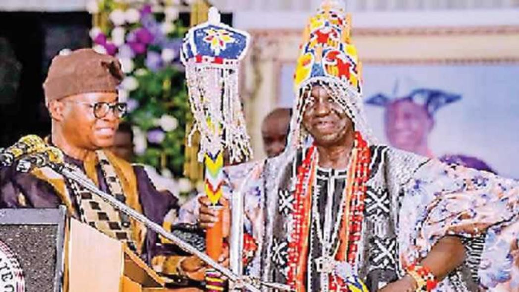 MTN Nigeria CEO Karl Toriola's father Oba Toriola gets staff of office ...